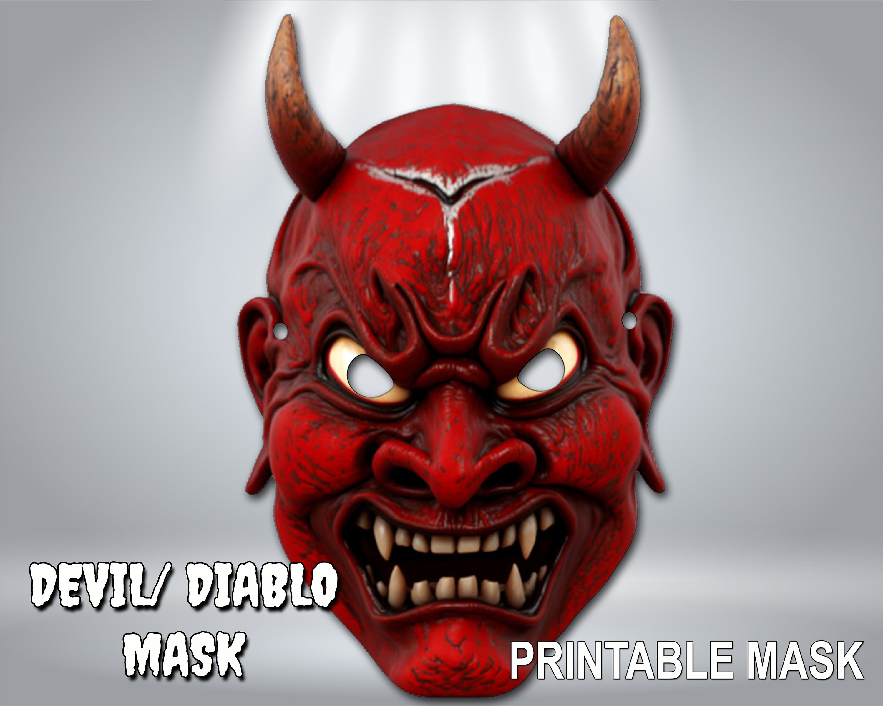 Devil Mask | Diablo Mask | A4 Size Ready to Print | Digital Download ...