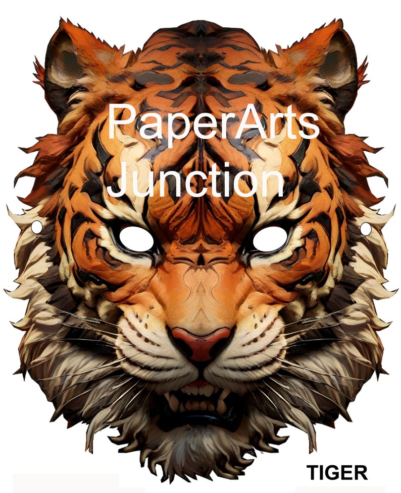 Tiger Mask | Wild Animal Mask | Animal Mask | Costume Party Mask | A4 ...