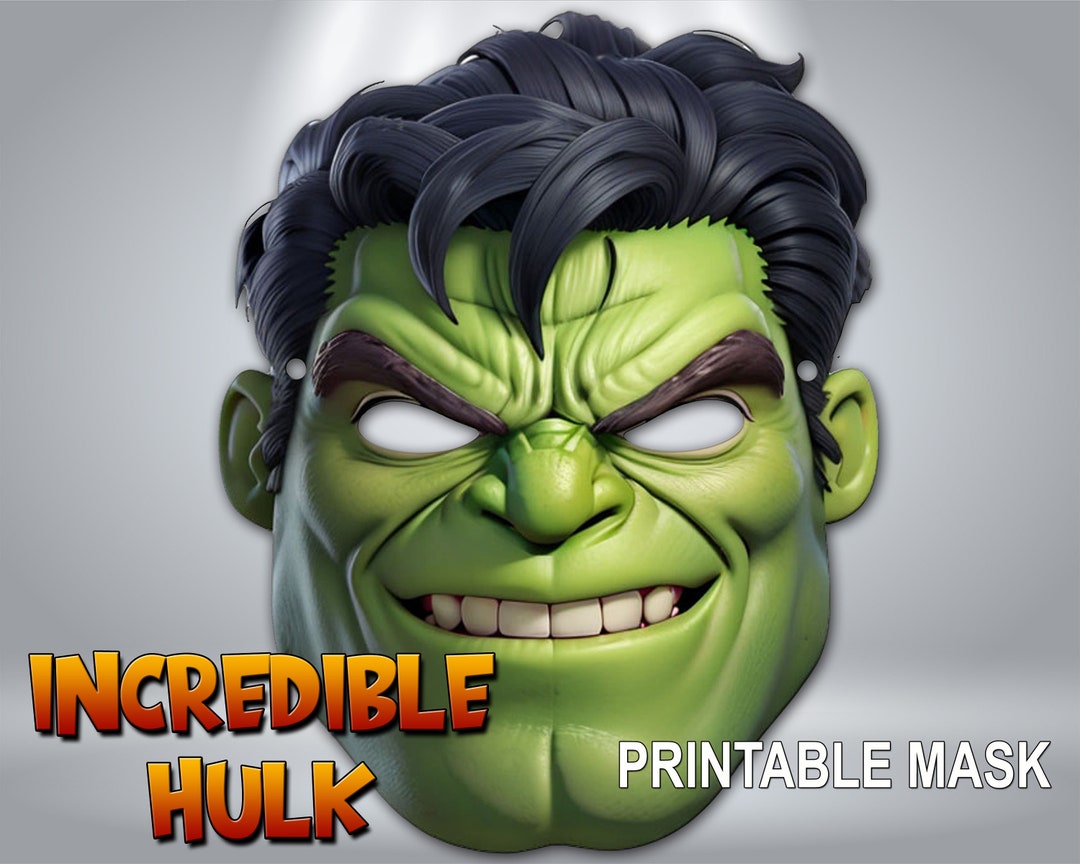 Incredible Hulk | Hulk Mask | A4 Size Ready to Print | Digital Download ...