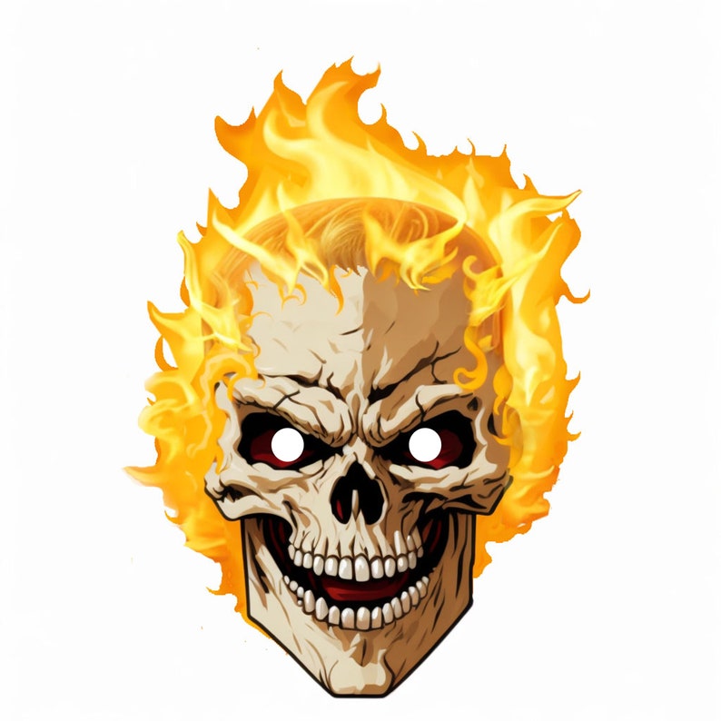 Ghost Rider Mask | Skull Mask | A4 Size Ready to Print | Digital ...
