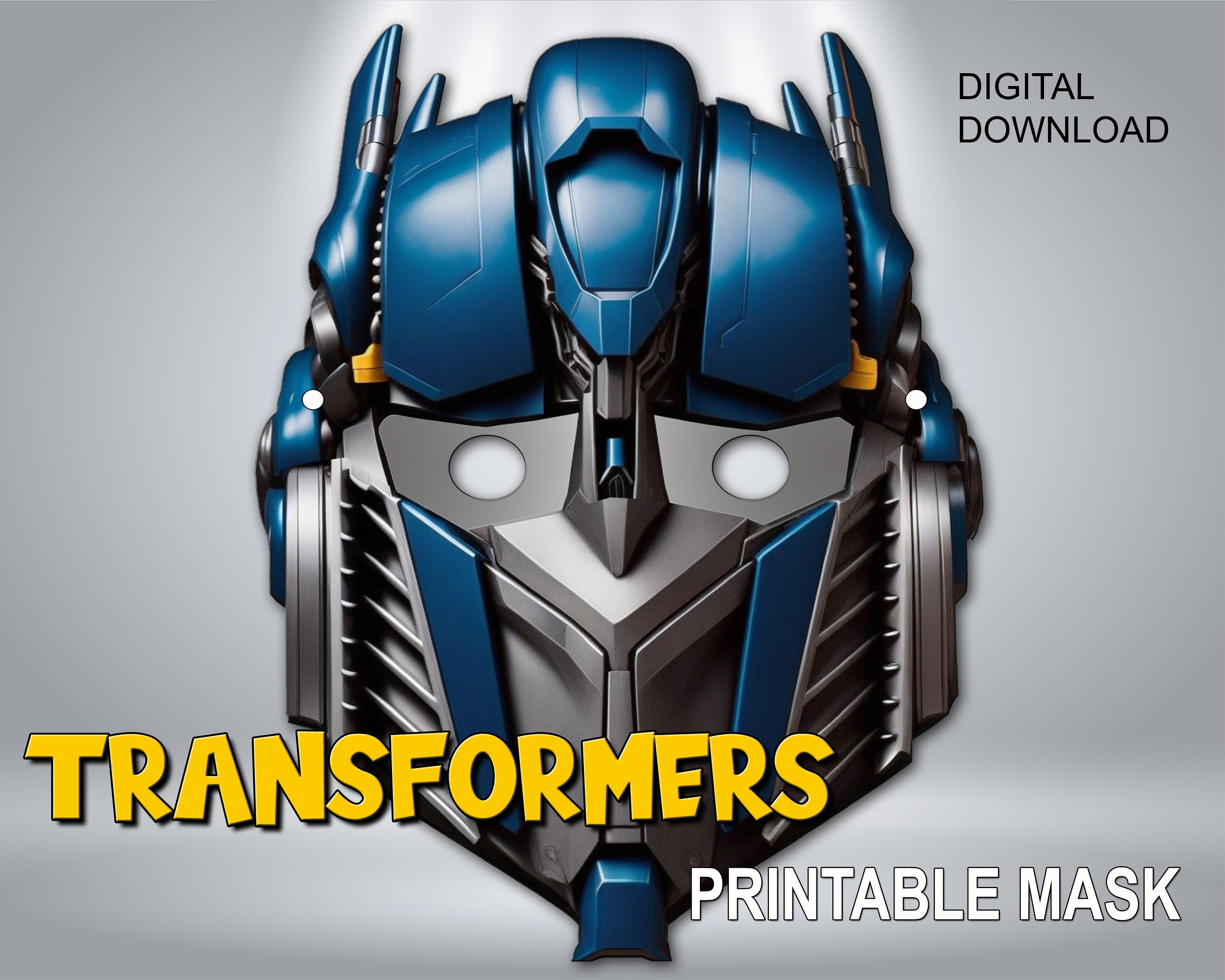 Transformers Mask | Superhero Mask | A4 Size Ready to Print | Digital Download | Costume Party ...