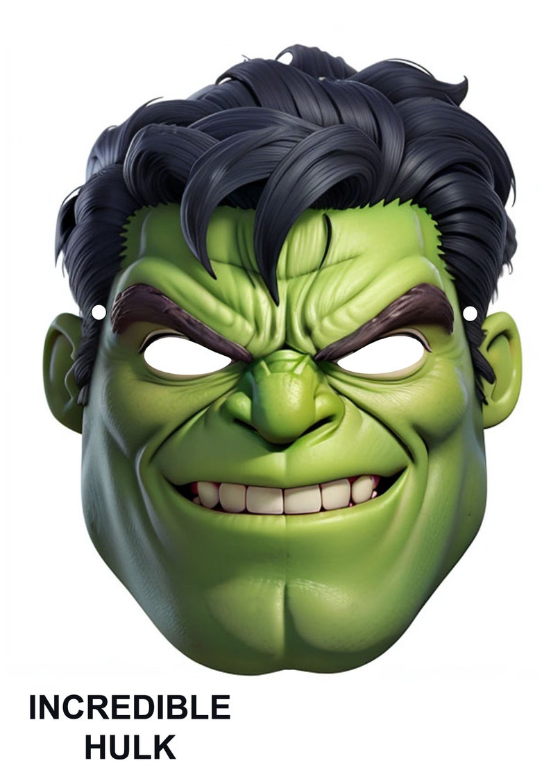 Incredible Hulk | Hulk Mask | A4 Size Ready to Print | Digital Download ...