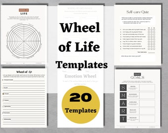 Wheel of Life Worksheets Editable Canva Template Life Balance Wheel ...