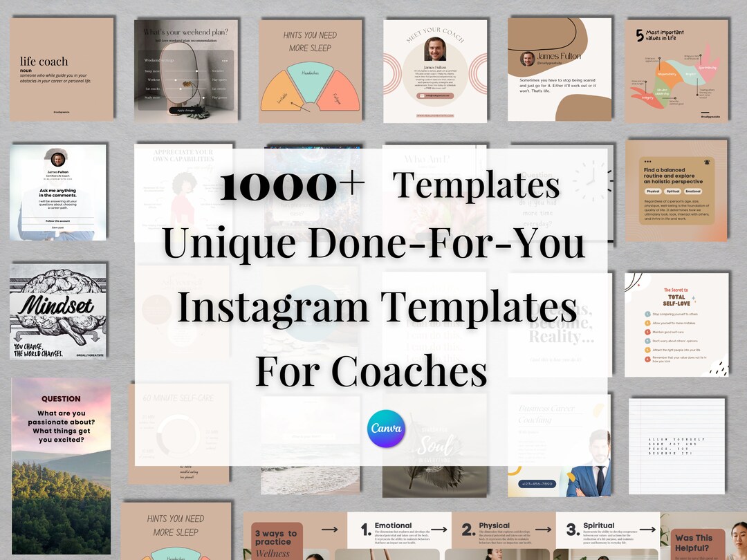 Coaching Instagram Templates, Canva Template, Coach Instagram Post ...