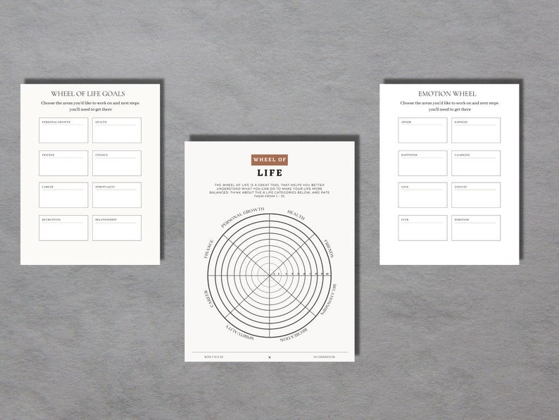Wheel of Life Worksheet Template Canva Template Life Balance - Etsy