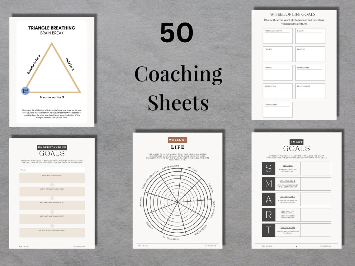 Coaching Worksheet Canva Templates Bundle Coaching Canva - Etsy