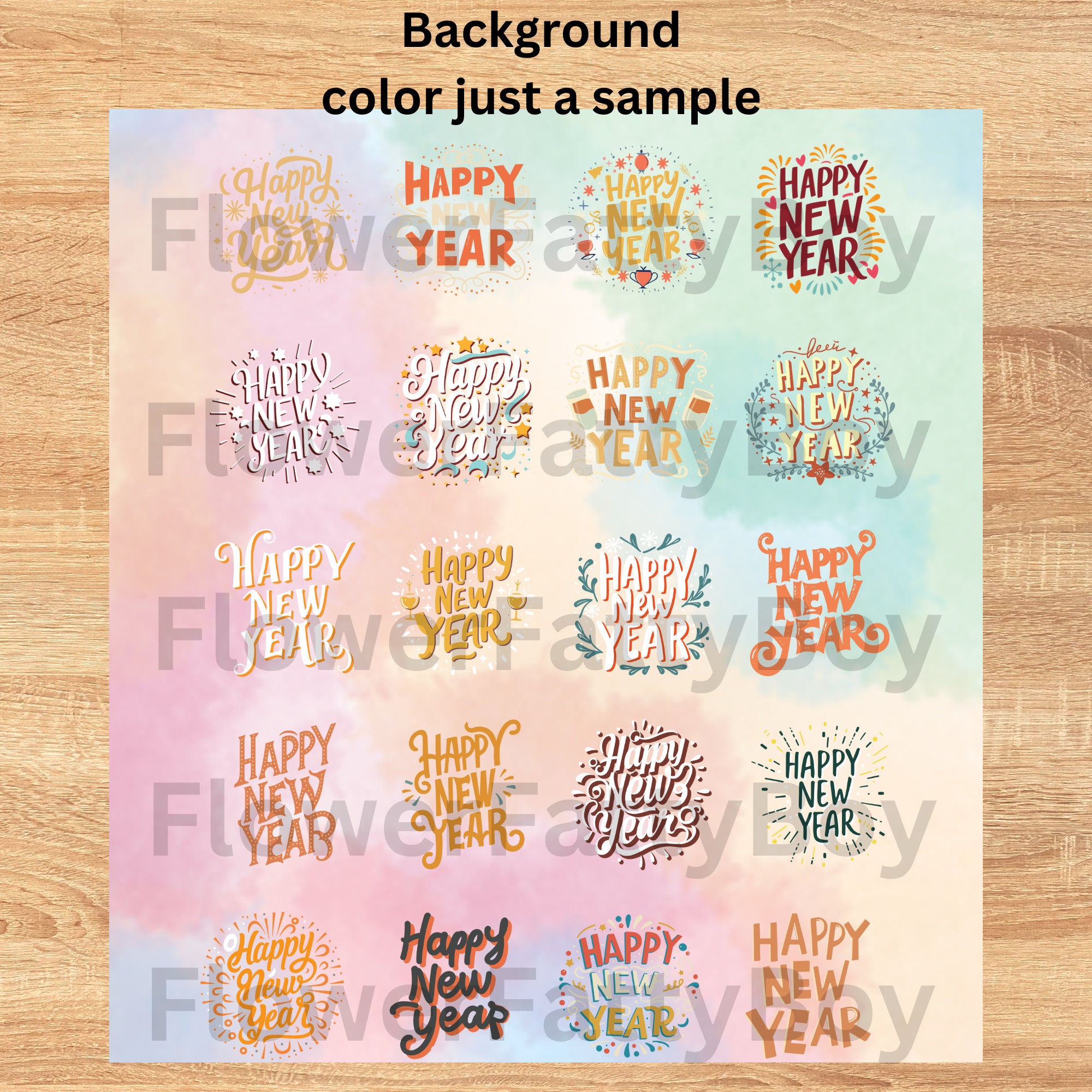 Happy New Year Stickers/ Sticker PNG Bundle/ Printable Stickers ...