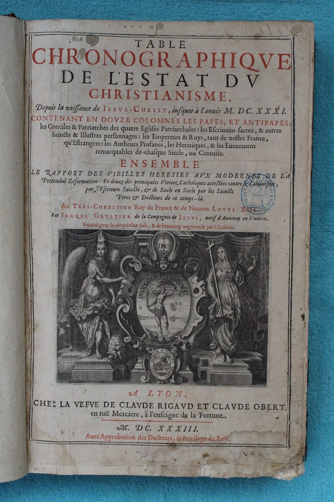 RARE Chronographic Table of the State of Christianity 1633. - Etsy