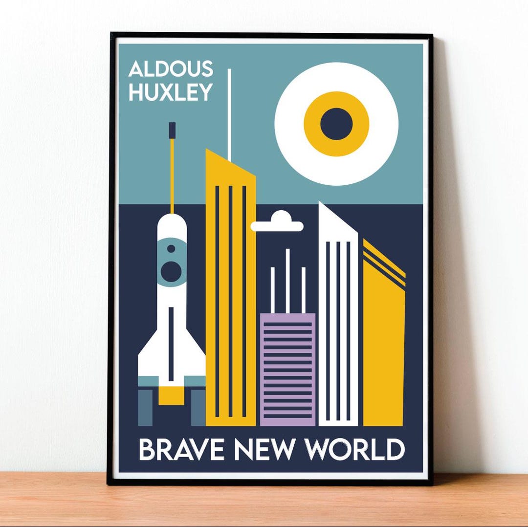 Brave New World, Book Cover, Aldous Huxley, Poster, Modern Design, Geek ...