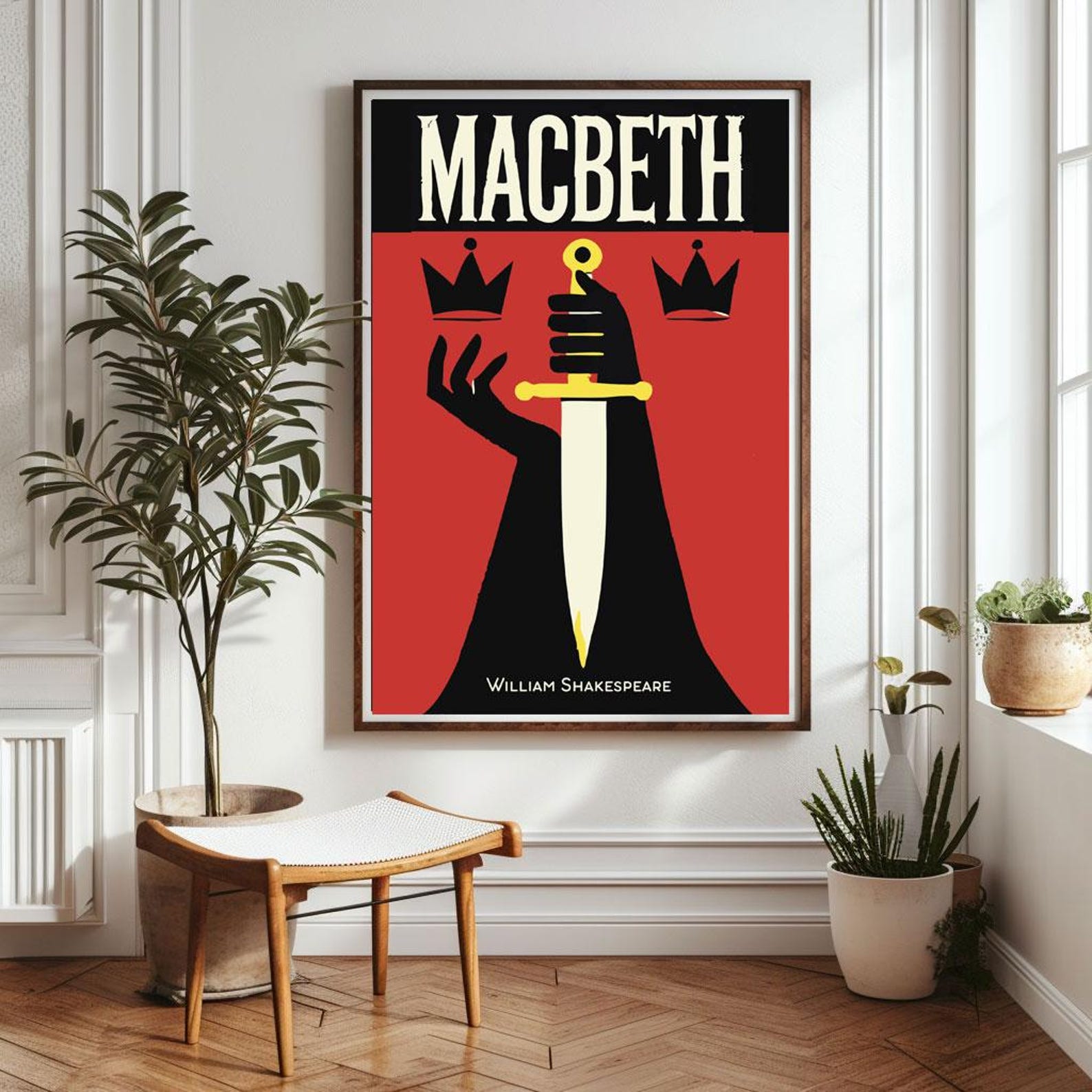 Macbeth Poster, William Shakespeare, Literary Art, Home Decor, Wall Art ...