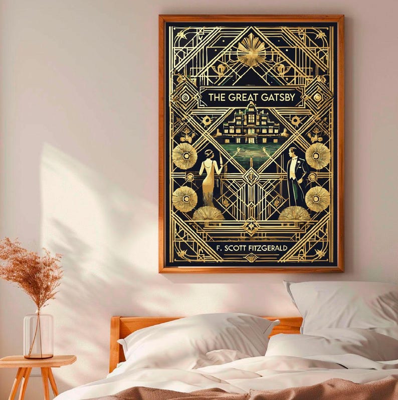 The Great Gatsby Poster, Classic Literature Wall Art, F Scott ...