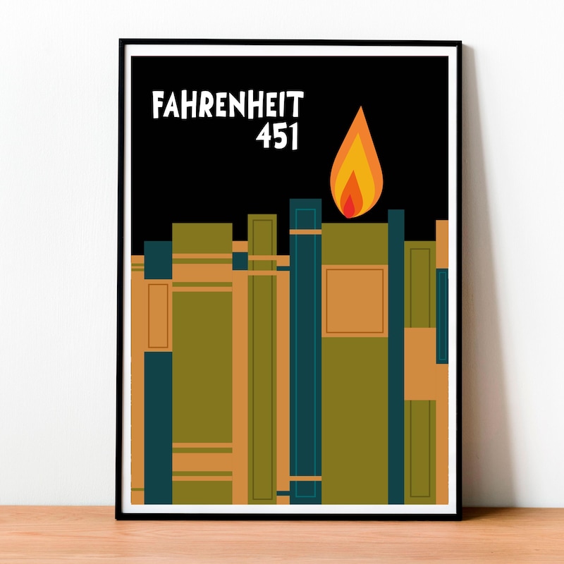 Book Cover Posters Fahrenheit 451 - Etsy