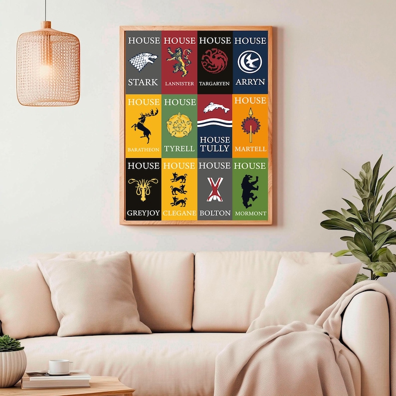 Fantasy Poster, House Sigil Poster, Vintage Poster, Wall Art, Movie ...