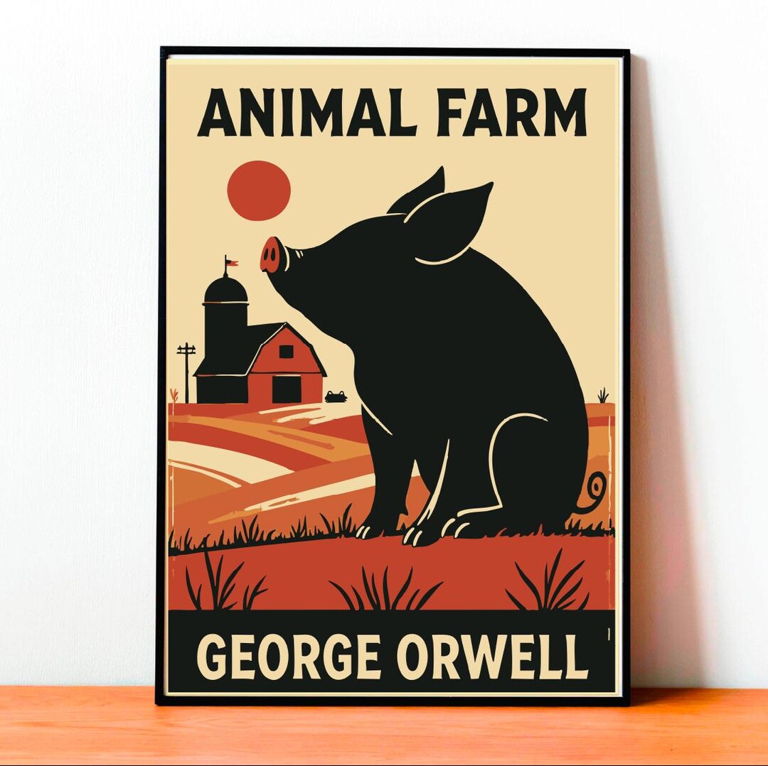 Animal Farm Poster, Vintage Poster, Wall Art, Modern Design, Book ...