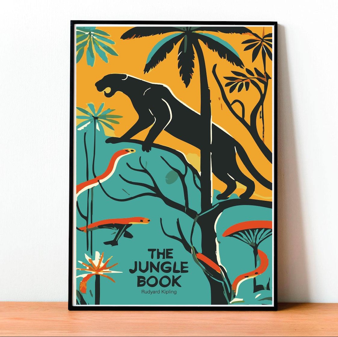 The Jungle Book Poster, Mowgli Art, Kipling Poster, Jungle Adventure ...