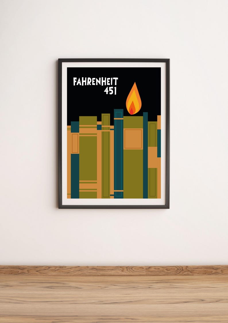 Fahrenheit 451 , Ray Bradbury, Vintage Print, Wall Art, Modern Design ...