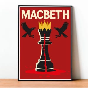 Macbeth, Book Cover, William Shakespeare, Poster, Modern Print, Book ...