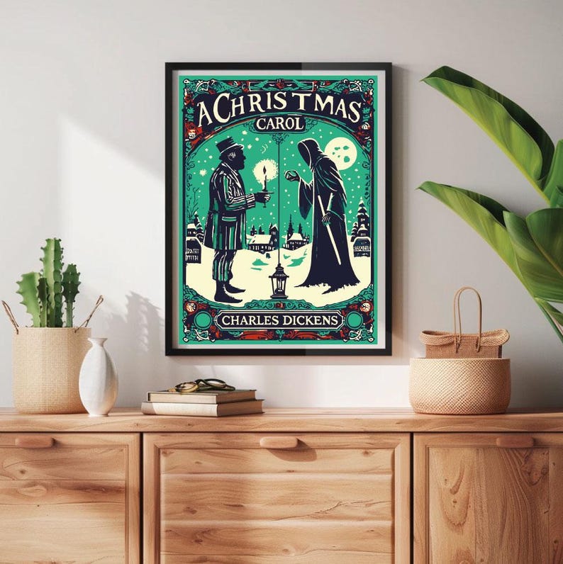 A Christmas Carol Poster, Holiday Poster, Christmas Poster, Vintage ...