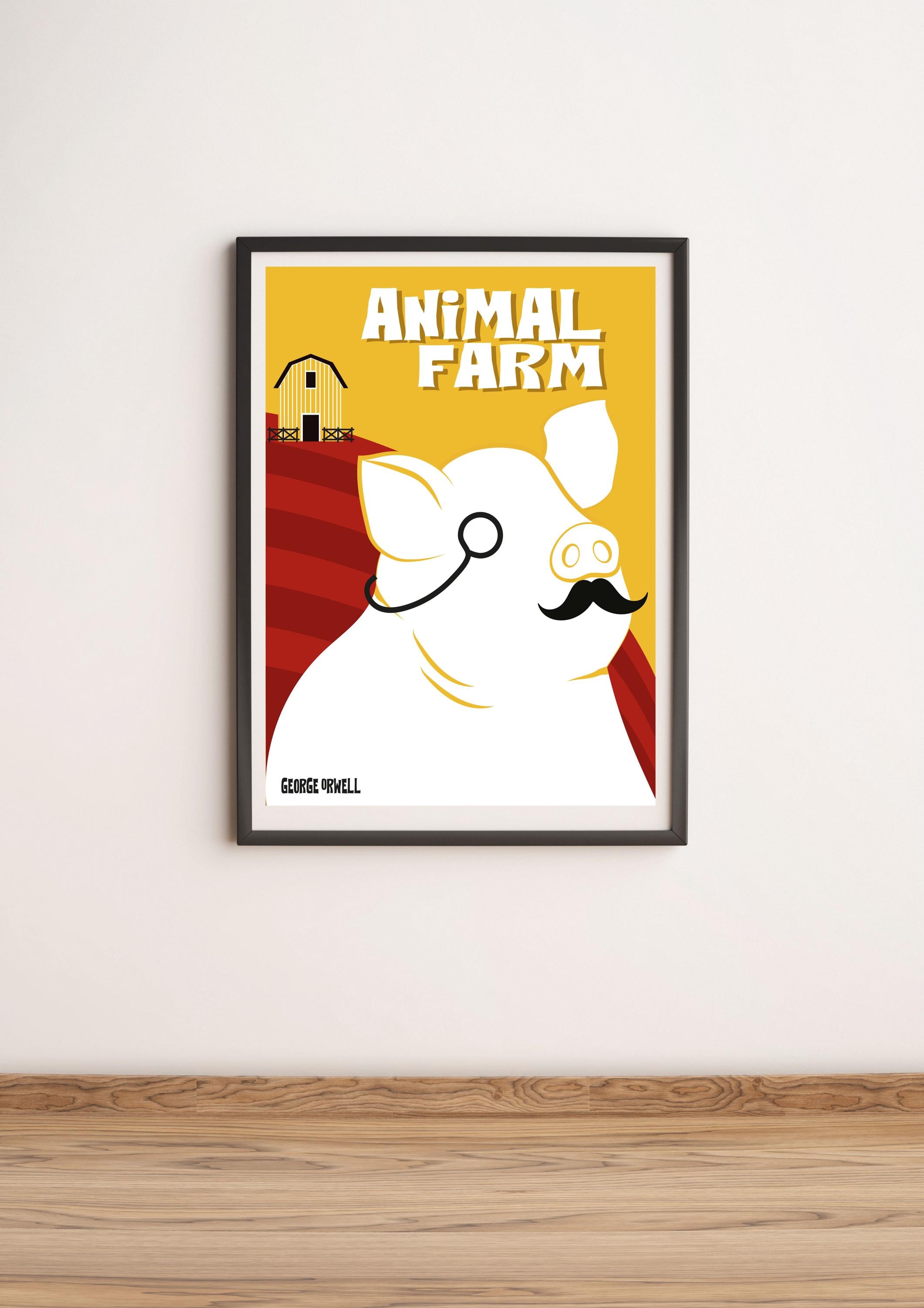 Animal Farm, Poster, George Orwell, Book Cover, Classic Novel, Book ...