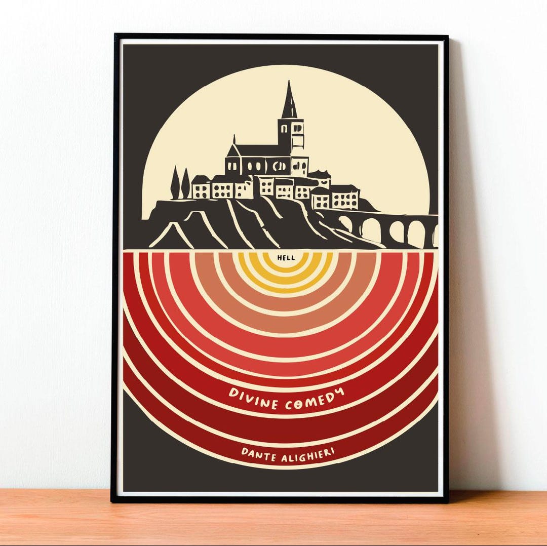Divine Comedy Poster, Dante Alighieri, Italian Literature, Classic ...