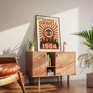 1984 Poster: Dystopian Book Cover Art, Literary Surreal Design Vintage ...