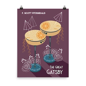 The Great Gatsby Poster, Classic Literature Wall Art, F Scott ...