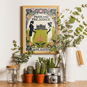 Pride and Prejudice Poster, Jane Austen Literary Wall Art, Vintage ...