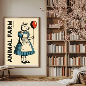 Animal Farm Poster: Orwell Art Print, Literary Fine Art, Vintage, Wall ...