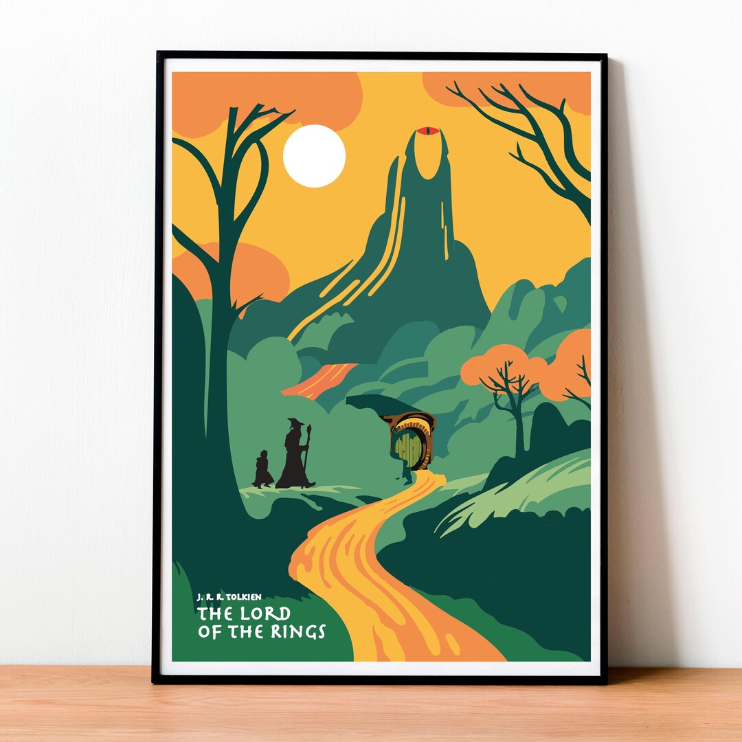 Lord of the Rings Poster, Tolkien Poster, Middle Earth, Wall Art, Movie ...
