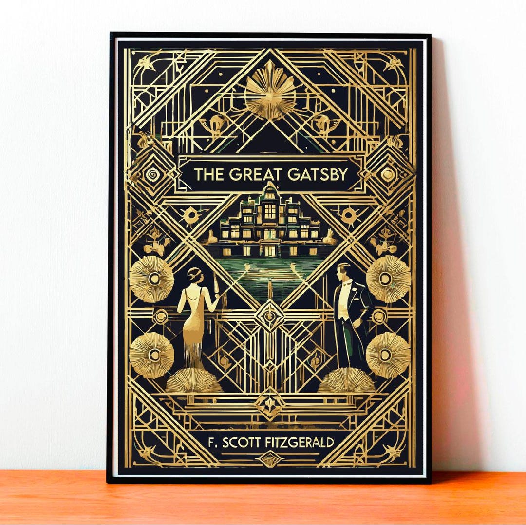 The Great Gatsby Poster, Classic Literature Wall Art, F Scott ...
