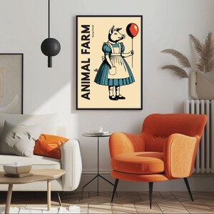 Animal Farm Poster: Orwell Art Print, Literary Fine Art, Vintage, Wall ...