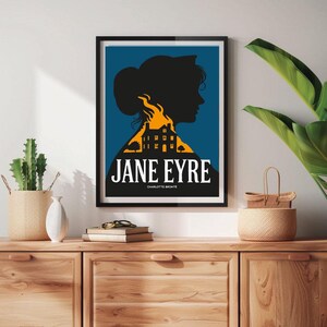 Jane Eyre, Book Cover, Poster, Charlotte Bronte, Home Decor, English ...