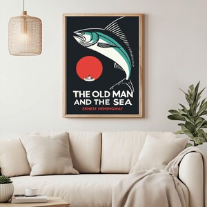 The Old Man and the Sea Poster, Ernest Hemingway, Wall Art, Minimalist ...