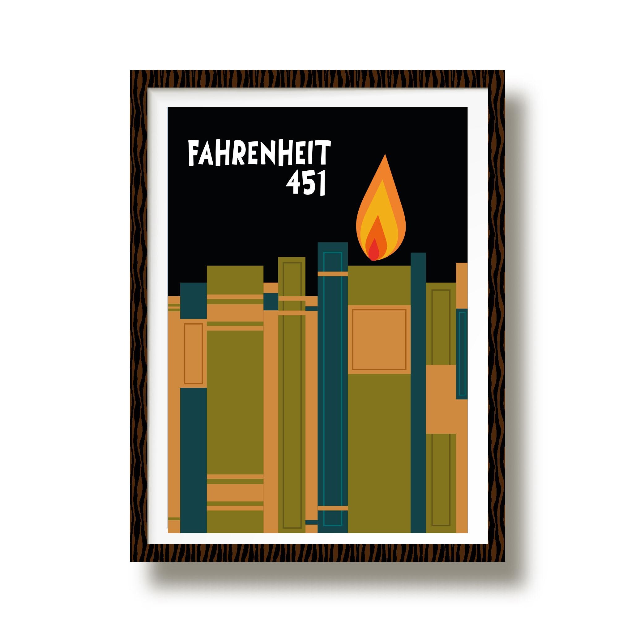 Fahrenheit 451 , Ray Bradbury, Vintage Print, Wall Art, Modern Design ...