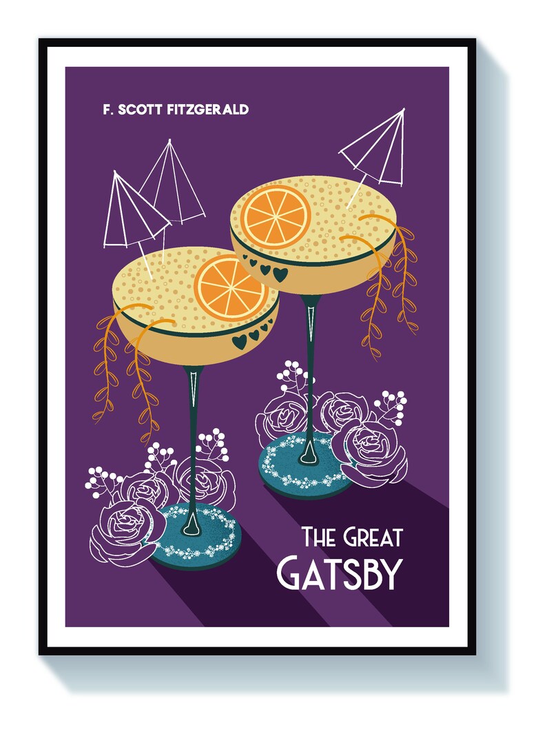The Great Gatsby Poster, Classic Literature, Vintage Poster, Wall Art ...