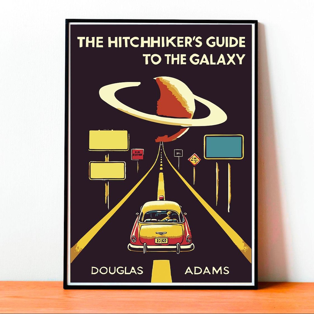 The Hitchhiker’s Guide Poster, Douglas Adams Wall Art, Sci-fi Book ...