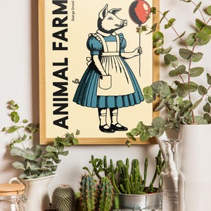 Animal Farm Poster: Orwell Art Print, Literary Fine Art, Vintage, Wall ...