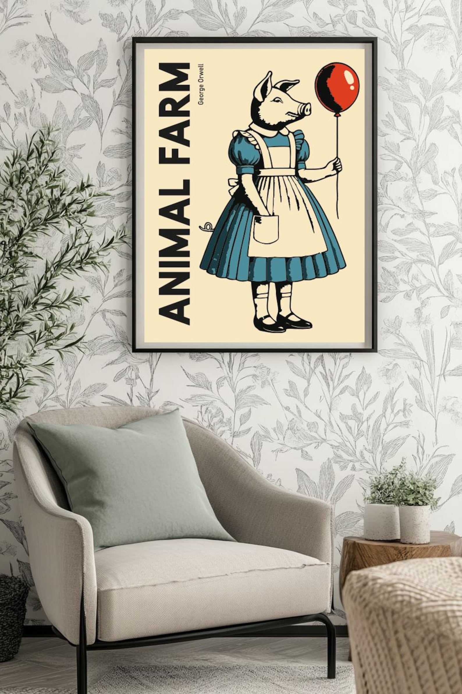 Animal Farm Poster: Orwell Art Print, Literary Fine Art, Vintage, Wall ...