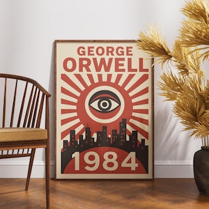 1984 Poster: Dystopian Book Cover Art, Literary Surreal Design Vintage ...