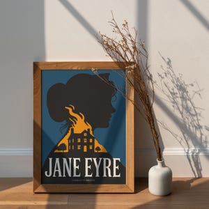 Jane Eyre, Book Poster, Victorian Wall Art, Bronte Sisters, Classic ...