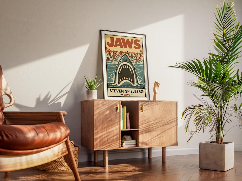 Jaws Movie Poster: Handmade Cult Film Art Printvintage, Wall Art, Movie ...