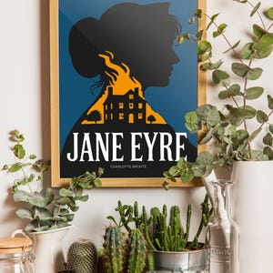 Jane Eyre, Book Poster, Victorian Wall Art, Bronte Sisters, Classic ...
