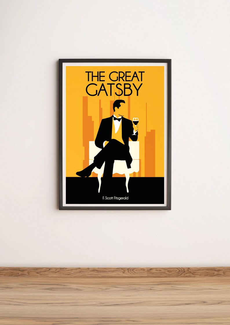 The Great Gatsby Poster, Literature Art, Vintage Poster, Wall Art ...