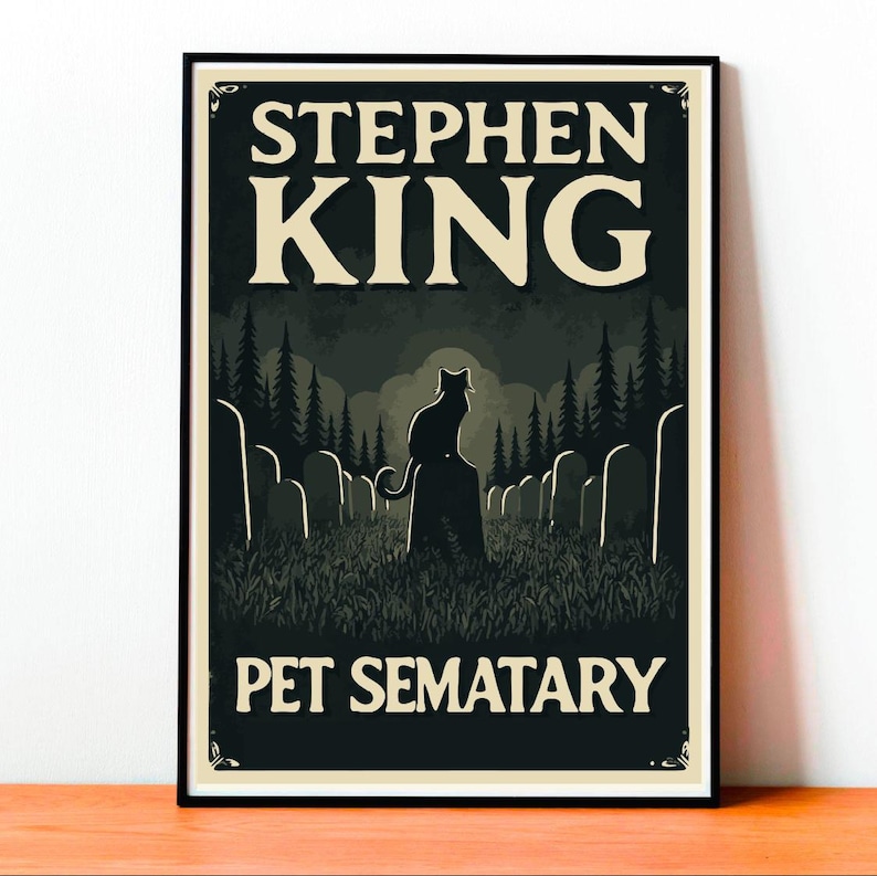 Pet Sematary Poster, Stephen King, Horror Movie, Gothic Poster, Dark ...