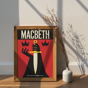 Macbeth Poster, William Shakespeare, Literary Art, Home Decor, Wall Art ...