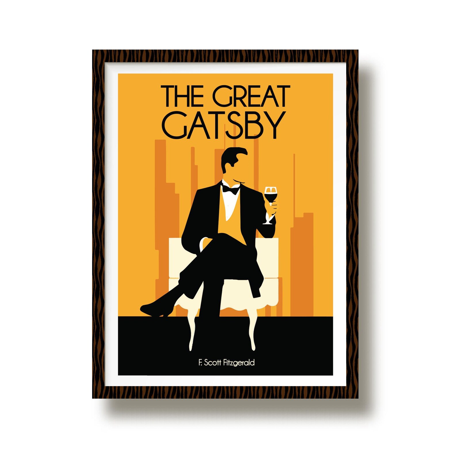 The Great Gatsby Book Cover, Francis Scott Fitzgerald, Wall Art, Dandy ...
