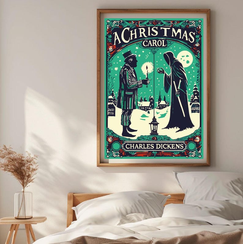 A Christmas Carol Poster, Holiday Poster, Christmas Poster, Vintage ...