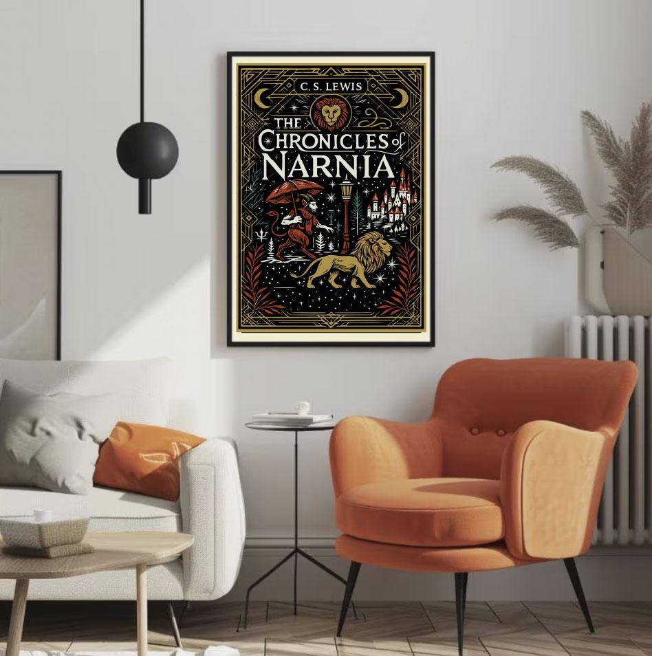 The Chronicles of Narnia Poster, Classic Fantasy Art, Book Poster ...