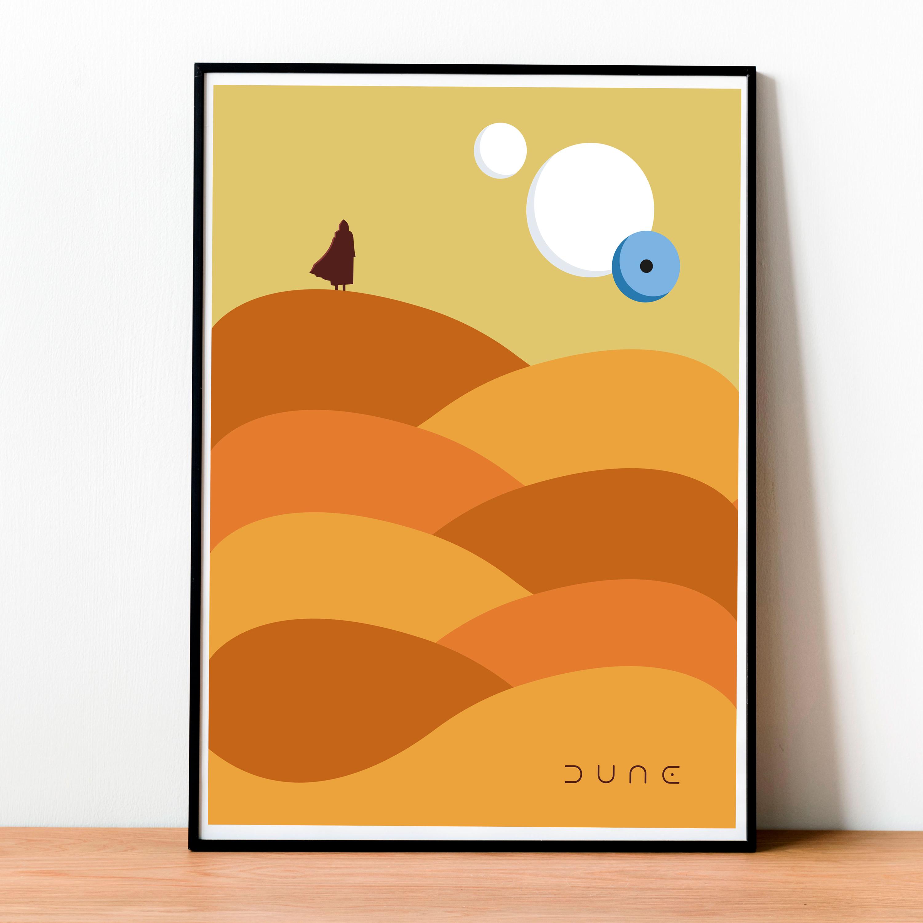 Dune Poster, Frank Herbert Sci-fi Art, Vintage Book Cover Print ...