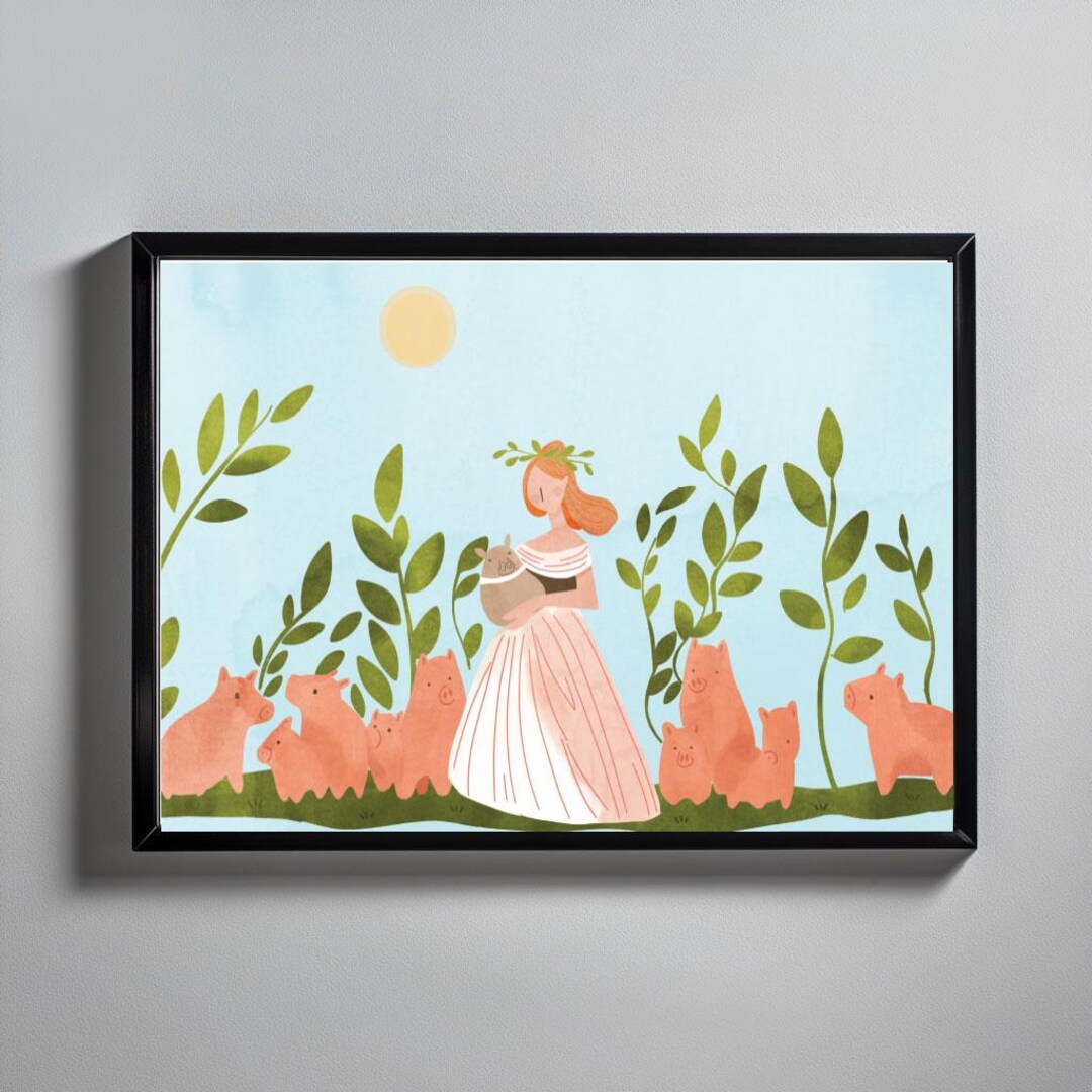 Circe, Odyssey, Witch, Greek Mythology, Cute Illustration, Art Print ...